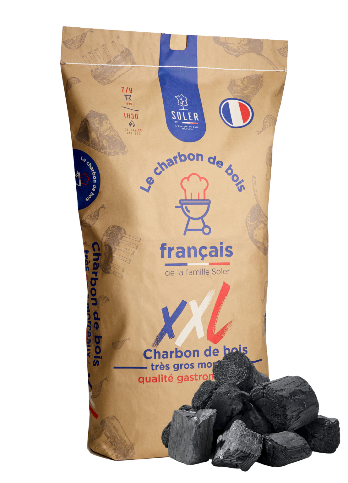 Charbon de bois XXL très gros morceaux – SOLER